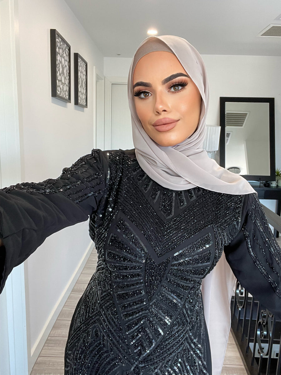 Bella Evening Dress -Black (Sale Price) – MOZA Kaftans Australia